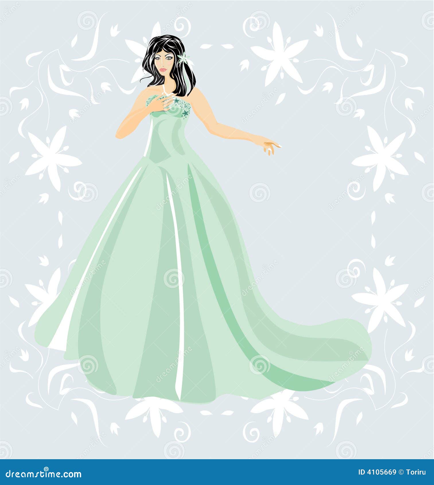 Spring girl stock vector. Illustration of flower, floral - 4105669