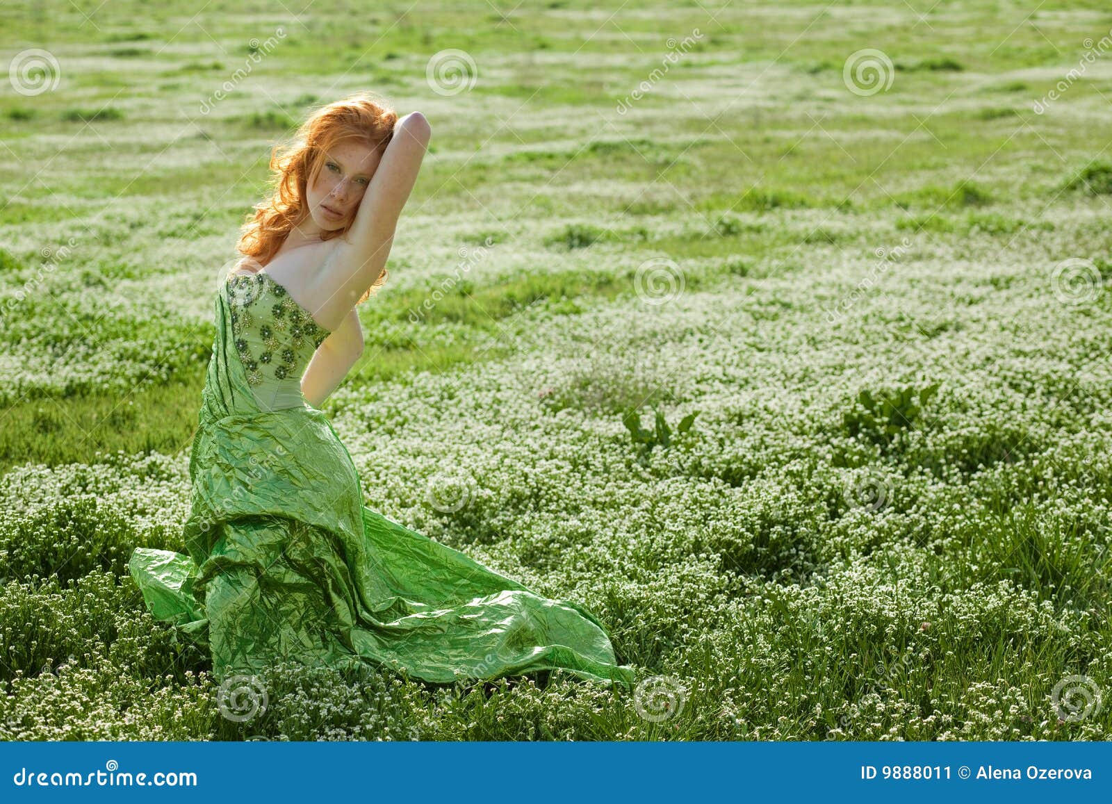 Spring girl stock image. Image of rural, spring, green - 9888011