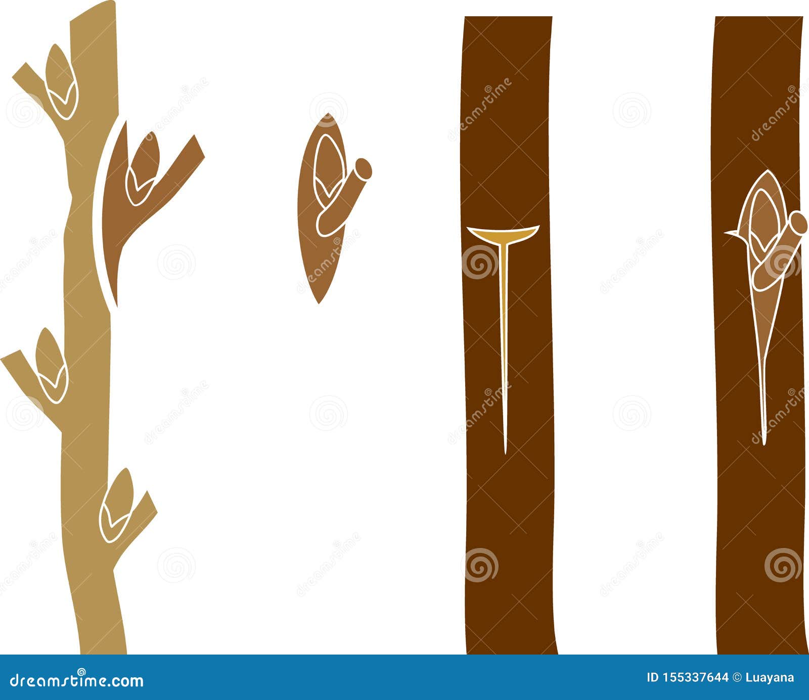 Spring grafting tree. stock vector. Illustration of spring - 155337644