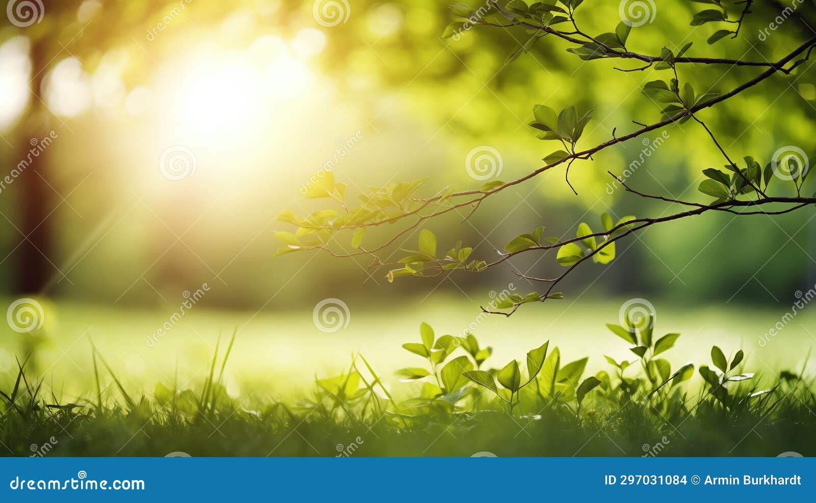 Spring green background stock illustration. Illustration of blurred ...