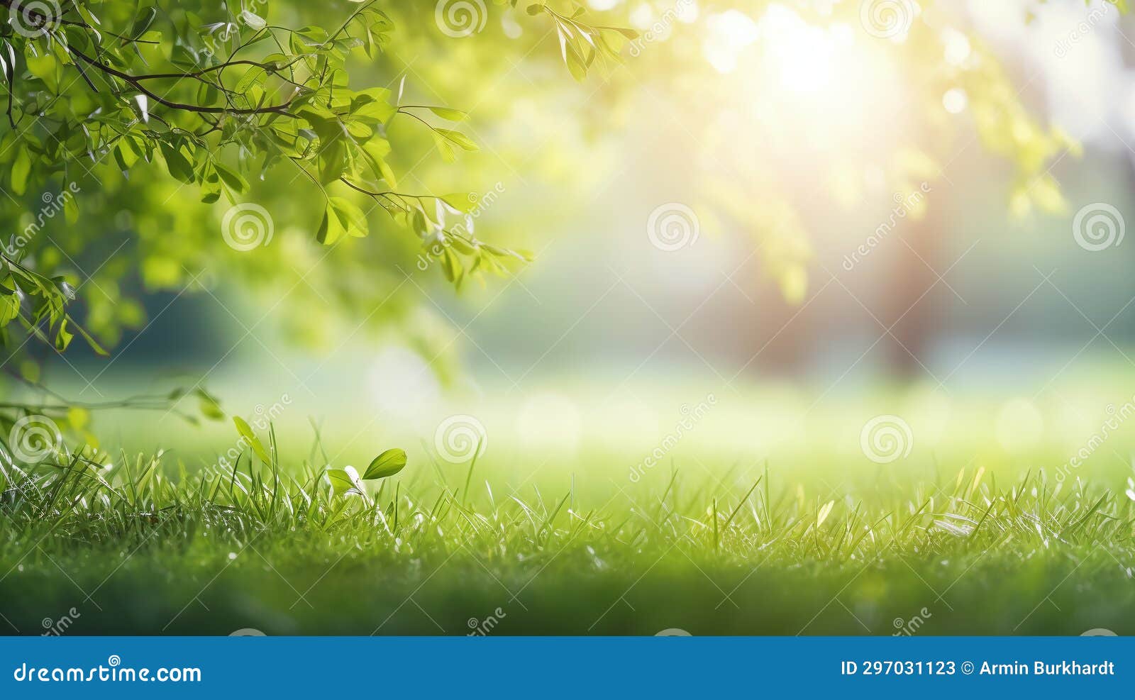 Spring green background stock illustration. Illustration of bokeh ...