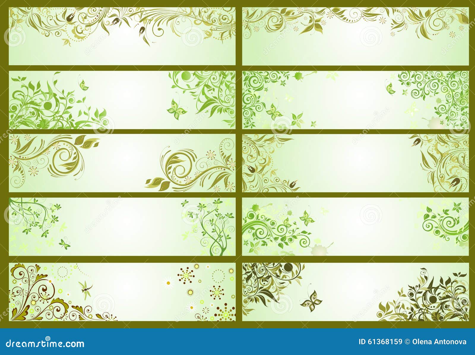 Spring Green Decorative Banners Stock Vector - Illustration of ...
