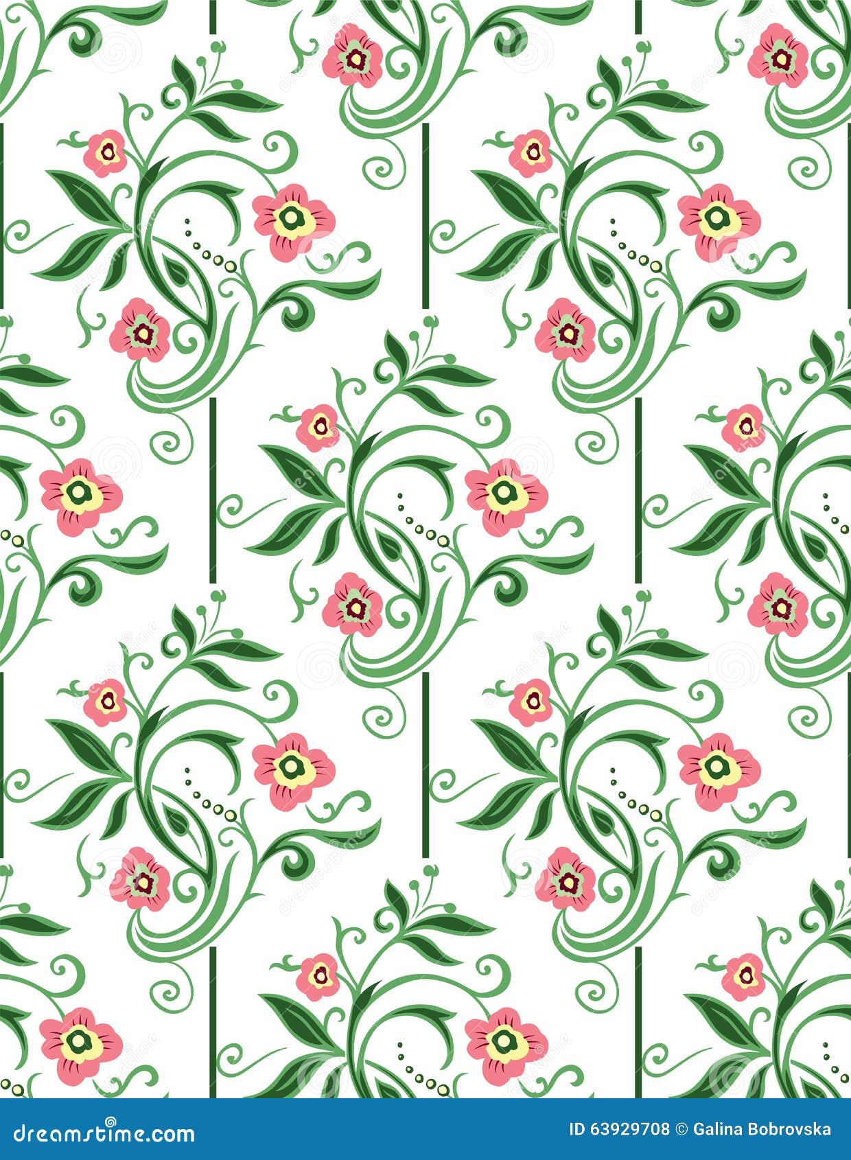 Spring Green Floral Seamless Stock Vector - Illustration of abstract ...