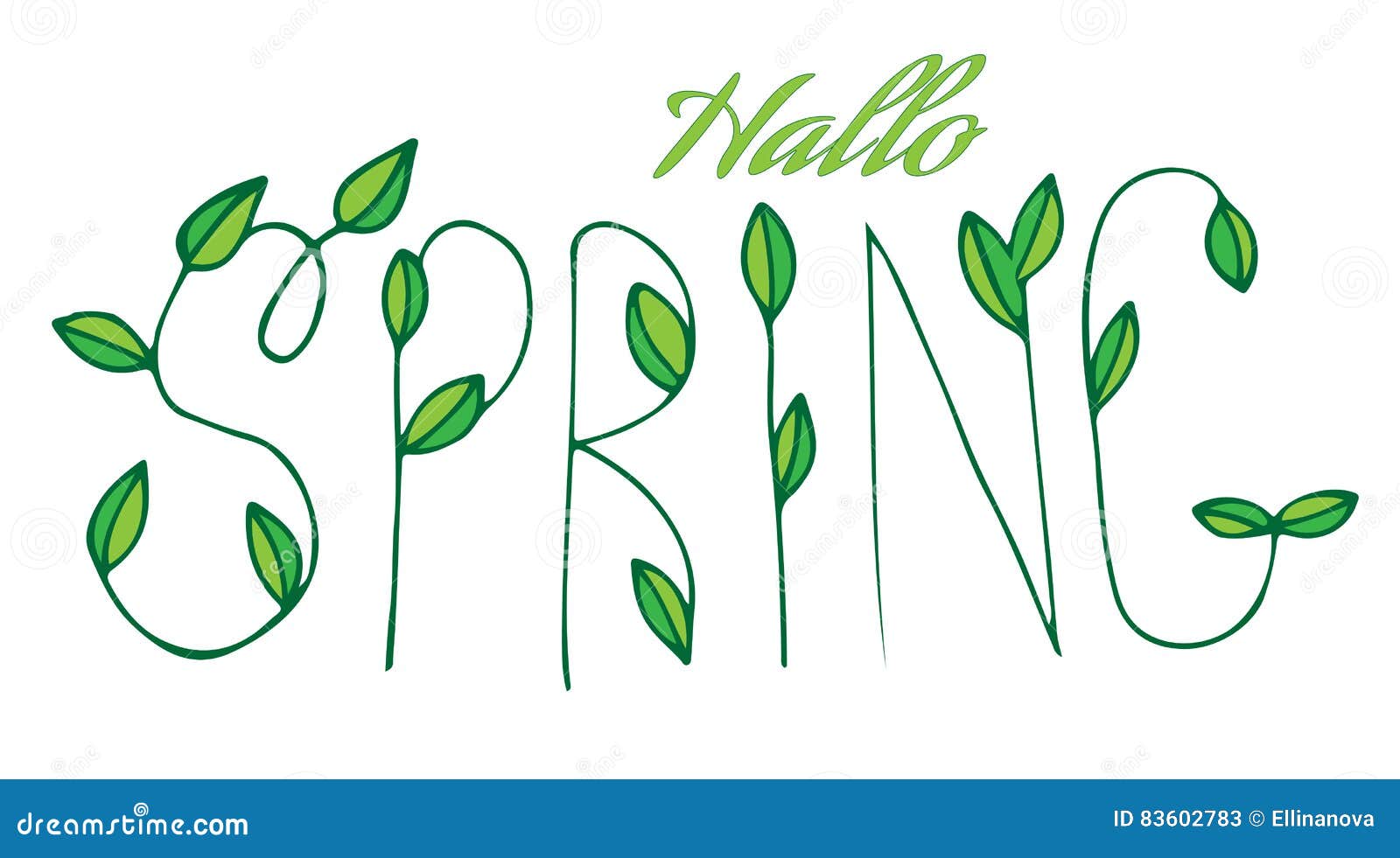 Spring Green Lettering Design Elements Stock Vector - Illustration of ...