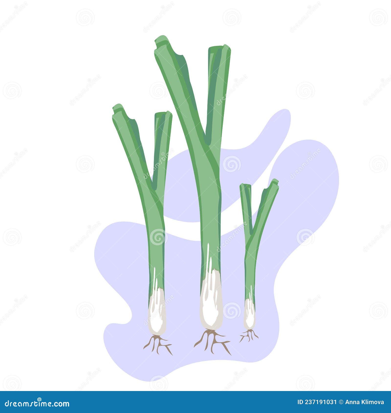 Spring Green Onion Isolated on Background. Icon in Cartoon Style Stock ...