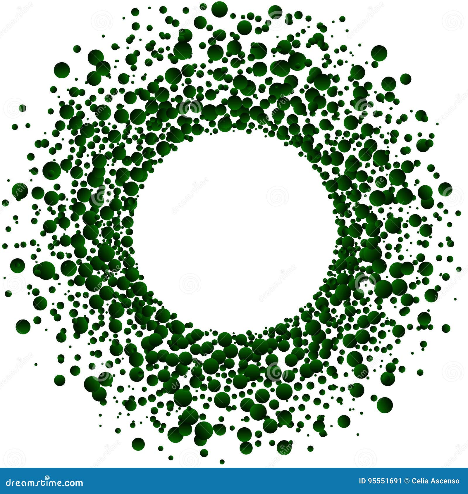 Spring Green Seed Explosion Round Frame Stock Illustration ...