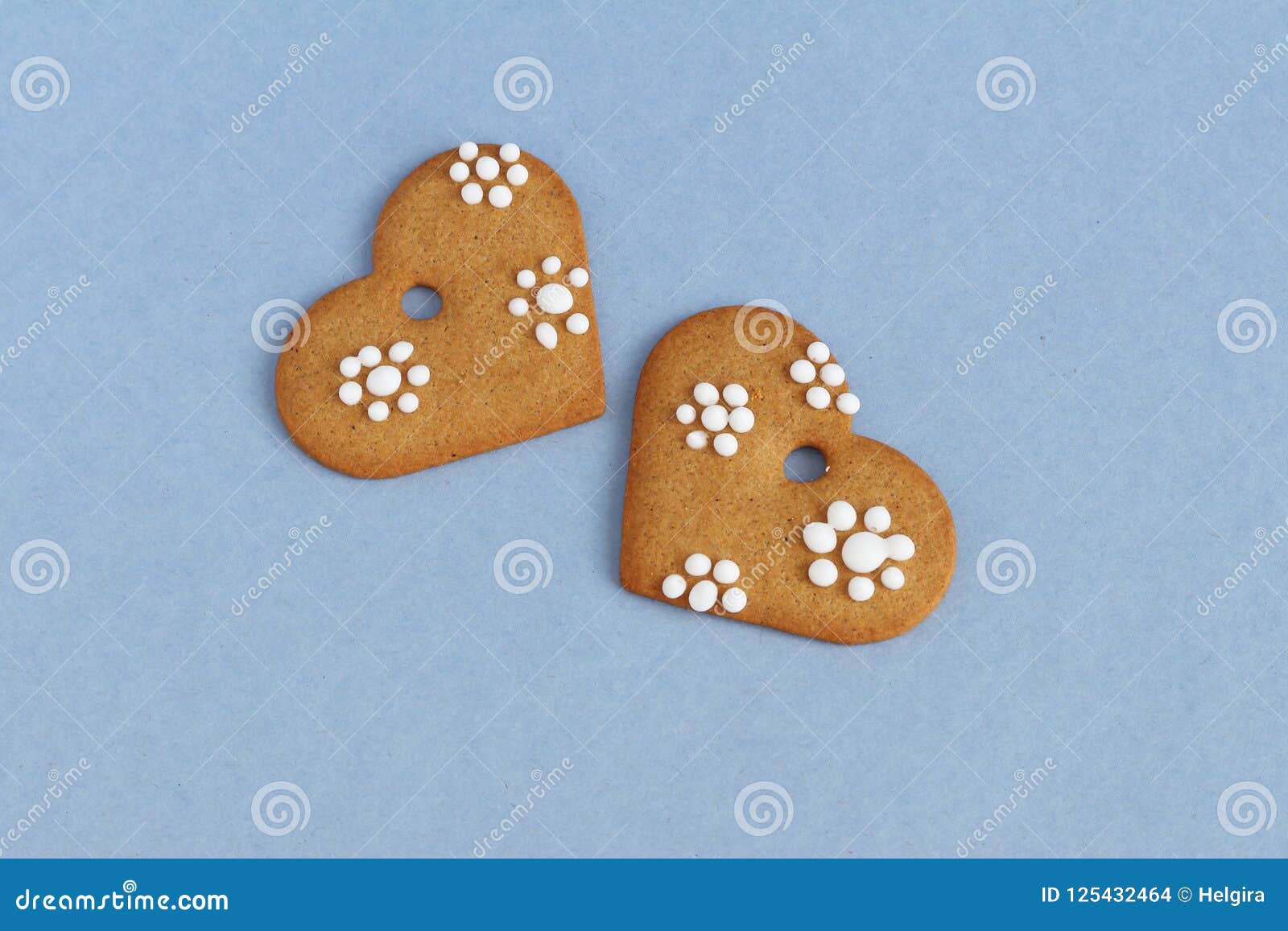 Ginger Handmade Biscuits on a Blue Background Stock Photo - Image of ...