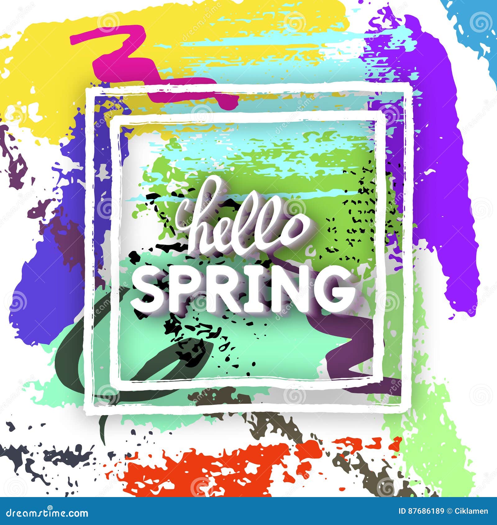 Spring Greeting Postcard. stock vector. Illustration of congratulations ...