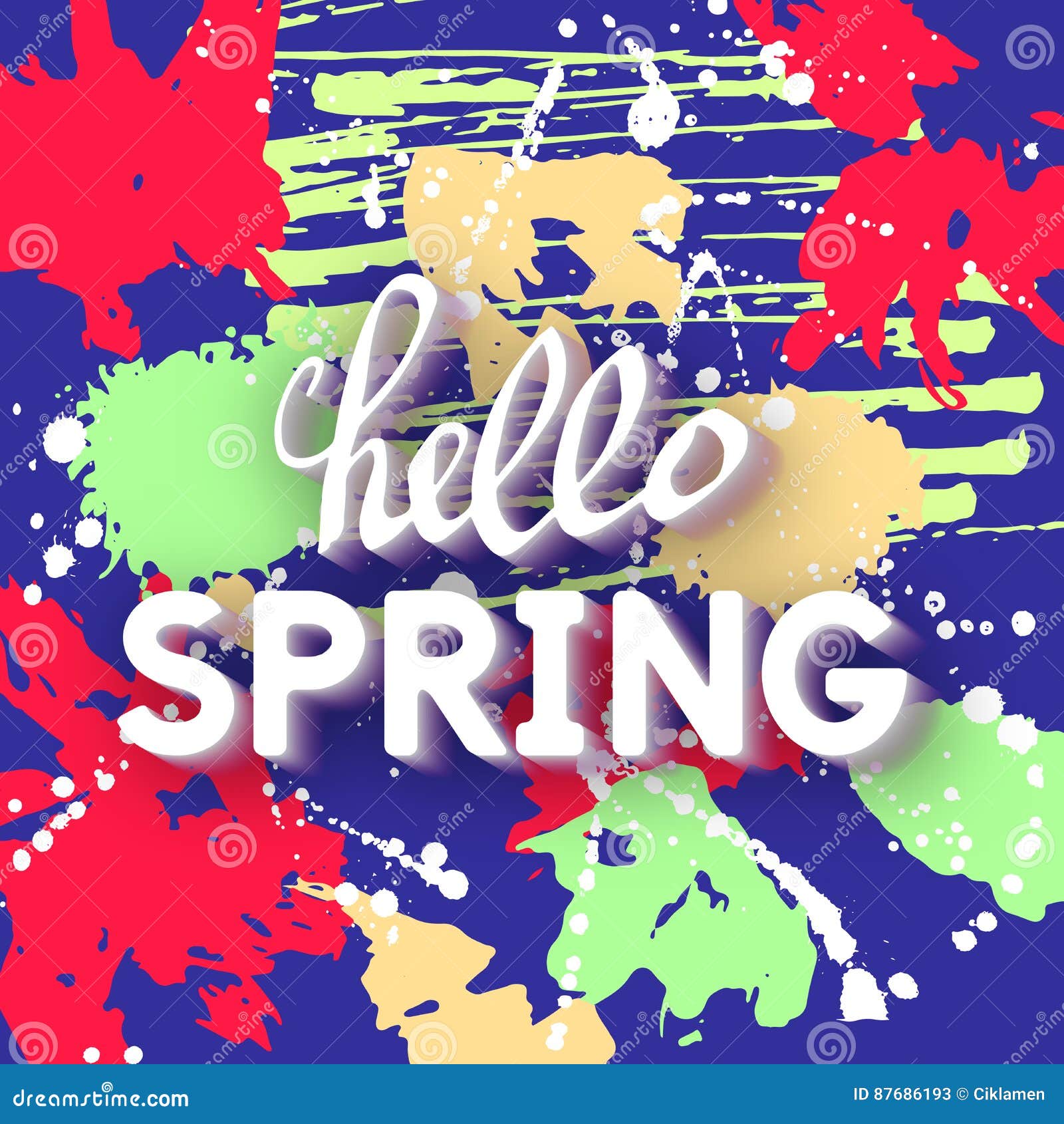 Spring Greeting stock vector. Illustration of floral - 87686193