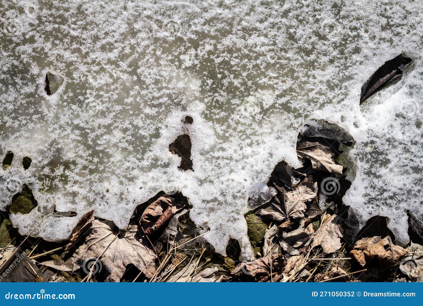 Spring Ground Covered with Thawing Snow Stock Photo - Image of natural ...
