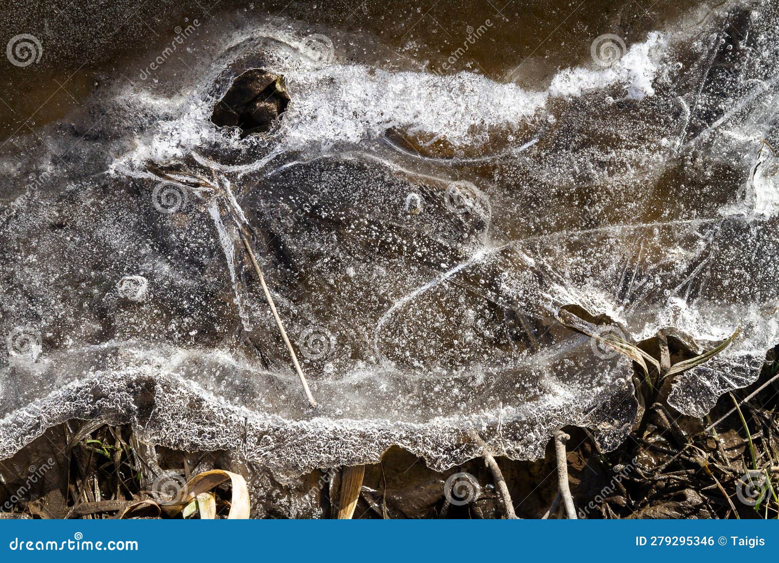 Spring Ground Covered with Thawing Snow Stock Photo - Image of abstract ...