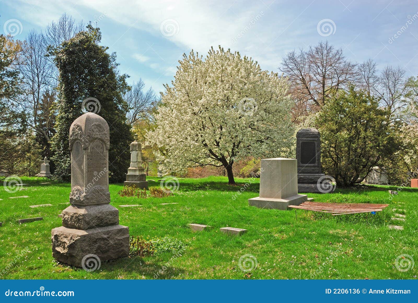 Spring Grove Cemetery stock photo. Image of marker, flowers - 2206136