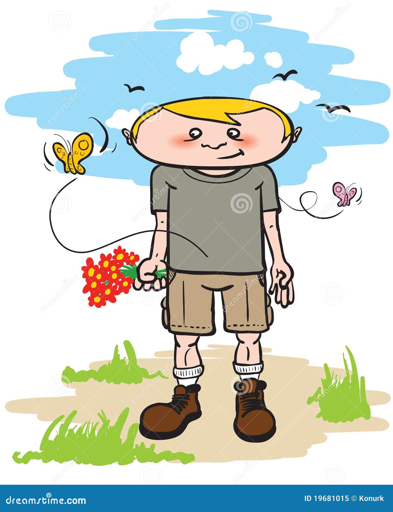 Spring guy stock vector. Illustration of shirt, boot - 19681015