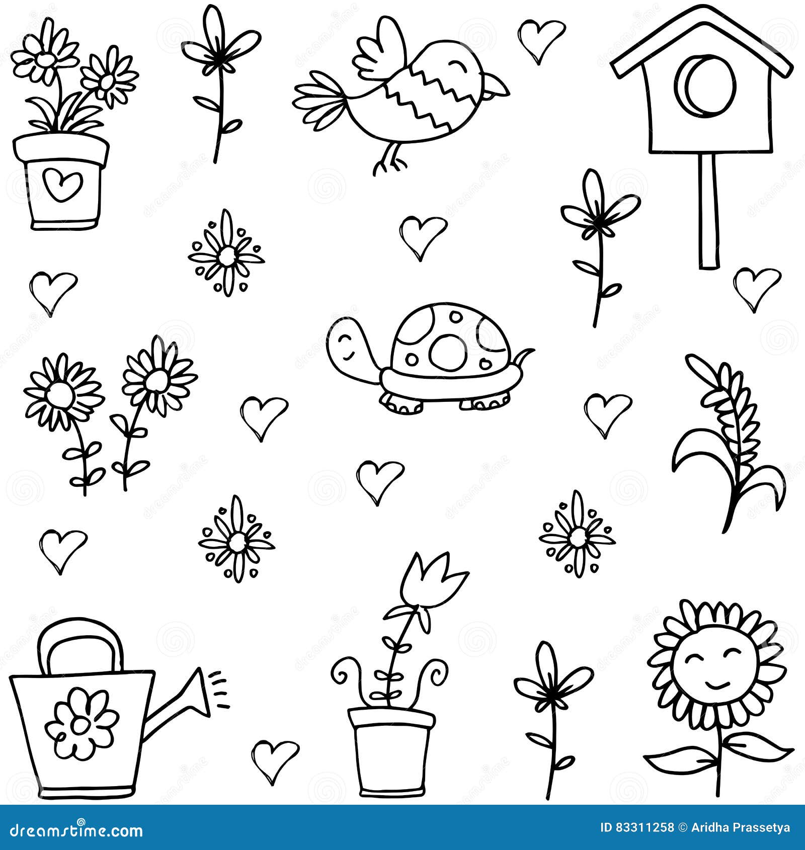 Spring Hand Draw of Doodles Stock Vector - Illustration of vector, grow ...