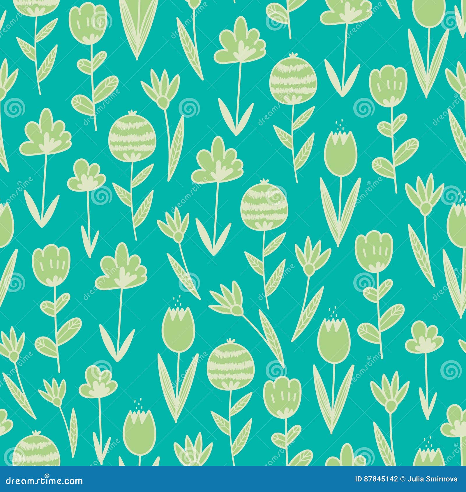 Spring Hand Drawn Floral and Abstract Elements. Stock Illustration ...