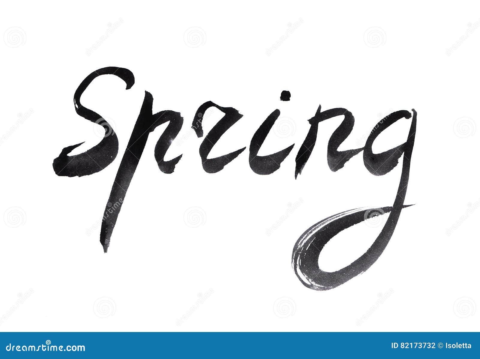 Spring hand drawn word stock illustration. Illustration of element ...