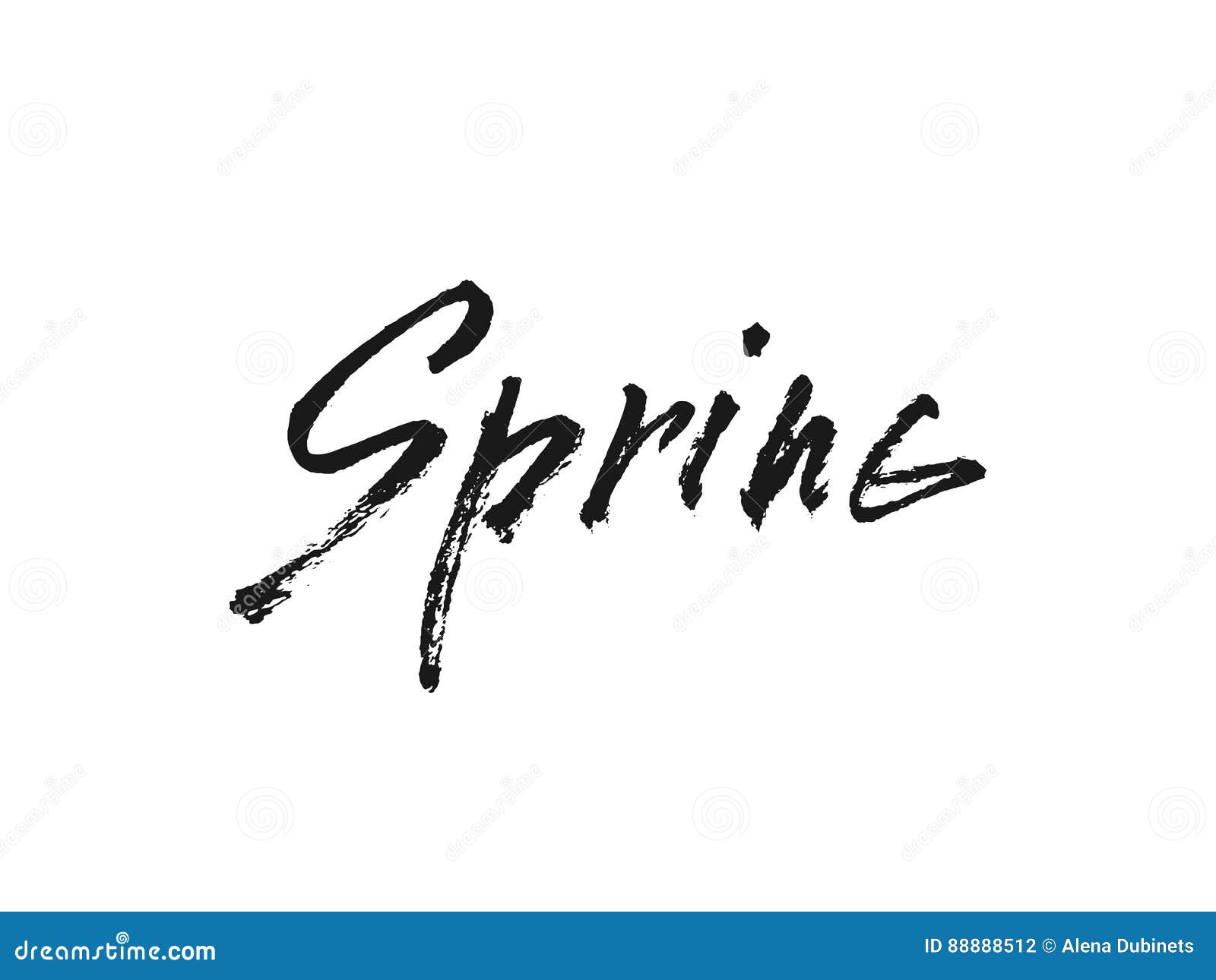 Spring. Handwritten Lettering. Modern Calligraphy. Vector Stock ...