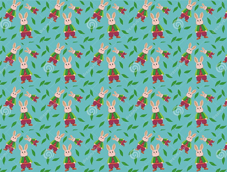 Spring hares pattern stock vector. Illustration of hare - 174855244