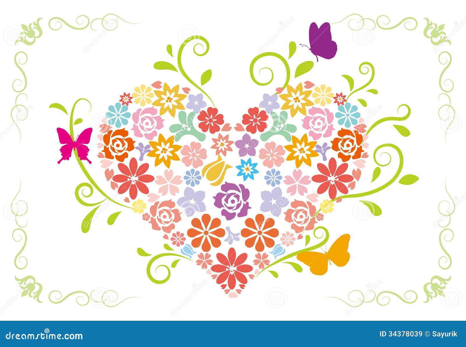 Spring Heart Design stock vector. Illustration of color - 34378039