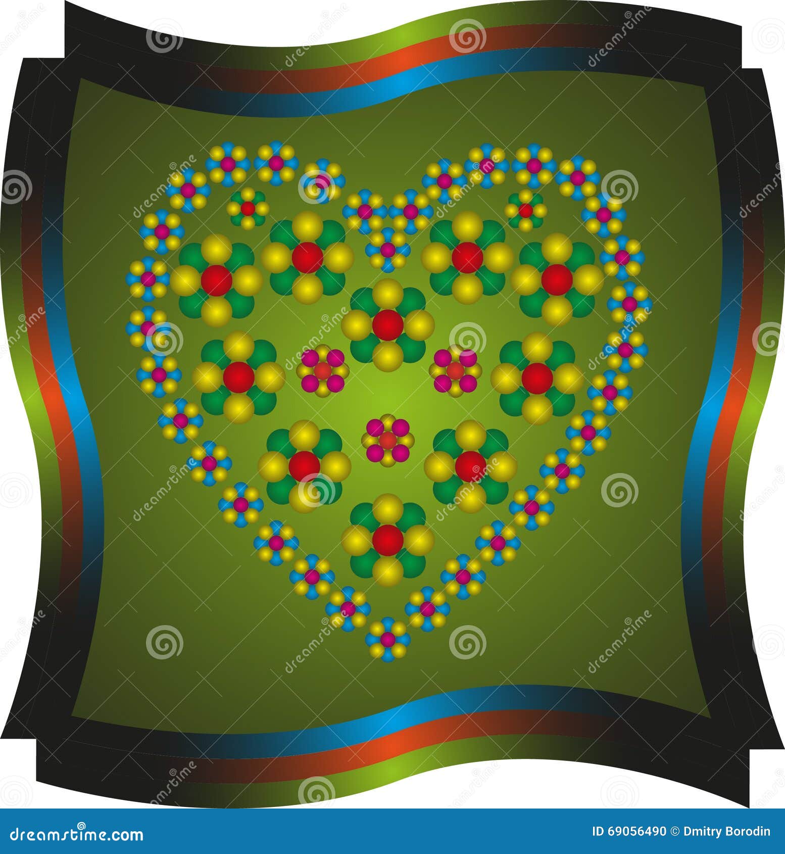 Spring heart stock vector. Illustration of flower, fantastic - 69056490