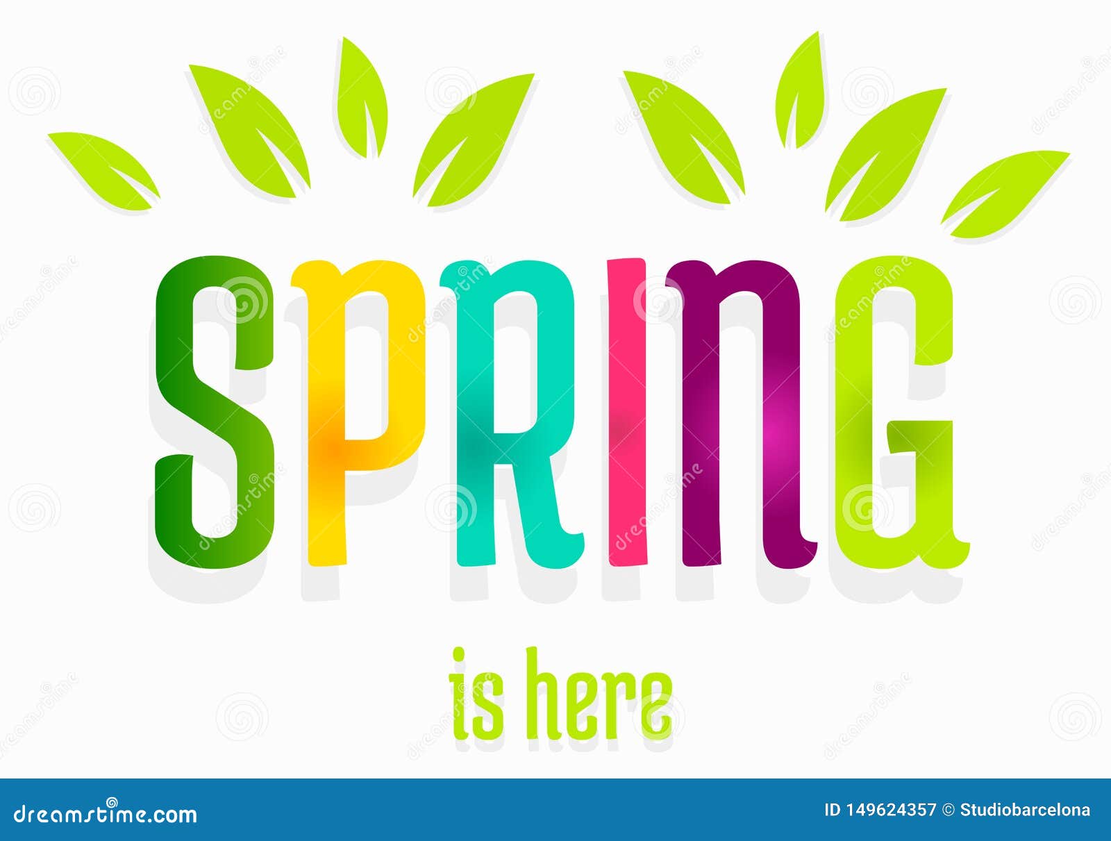 Spring is here banner stock vector. Illustration of colorful - 149624357