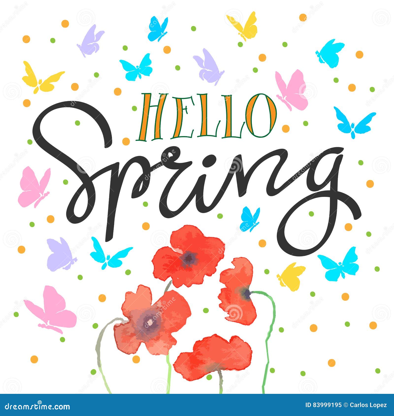 Spring Is Here Calligraphy Vector Illustration | CartoonDealer.com ...