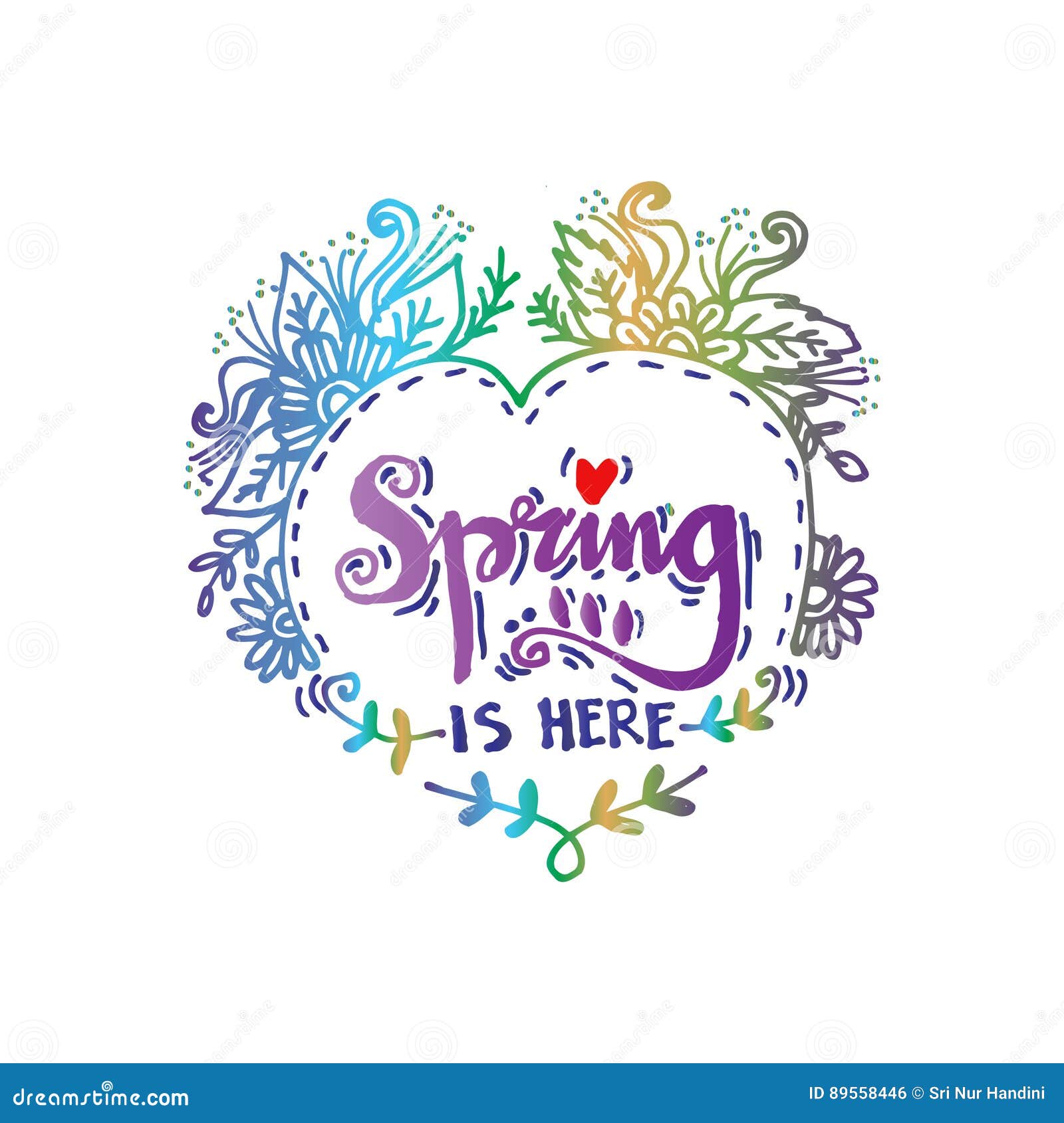 Spring is here stock illustration. Illustration of decorative - 89558446