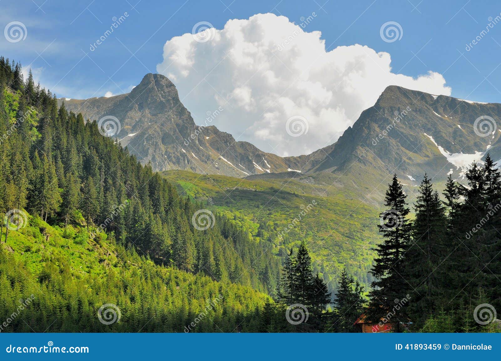 Spring in the High Mountains Stock Image - Image of clouds, background ...
