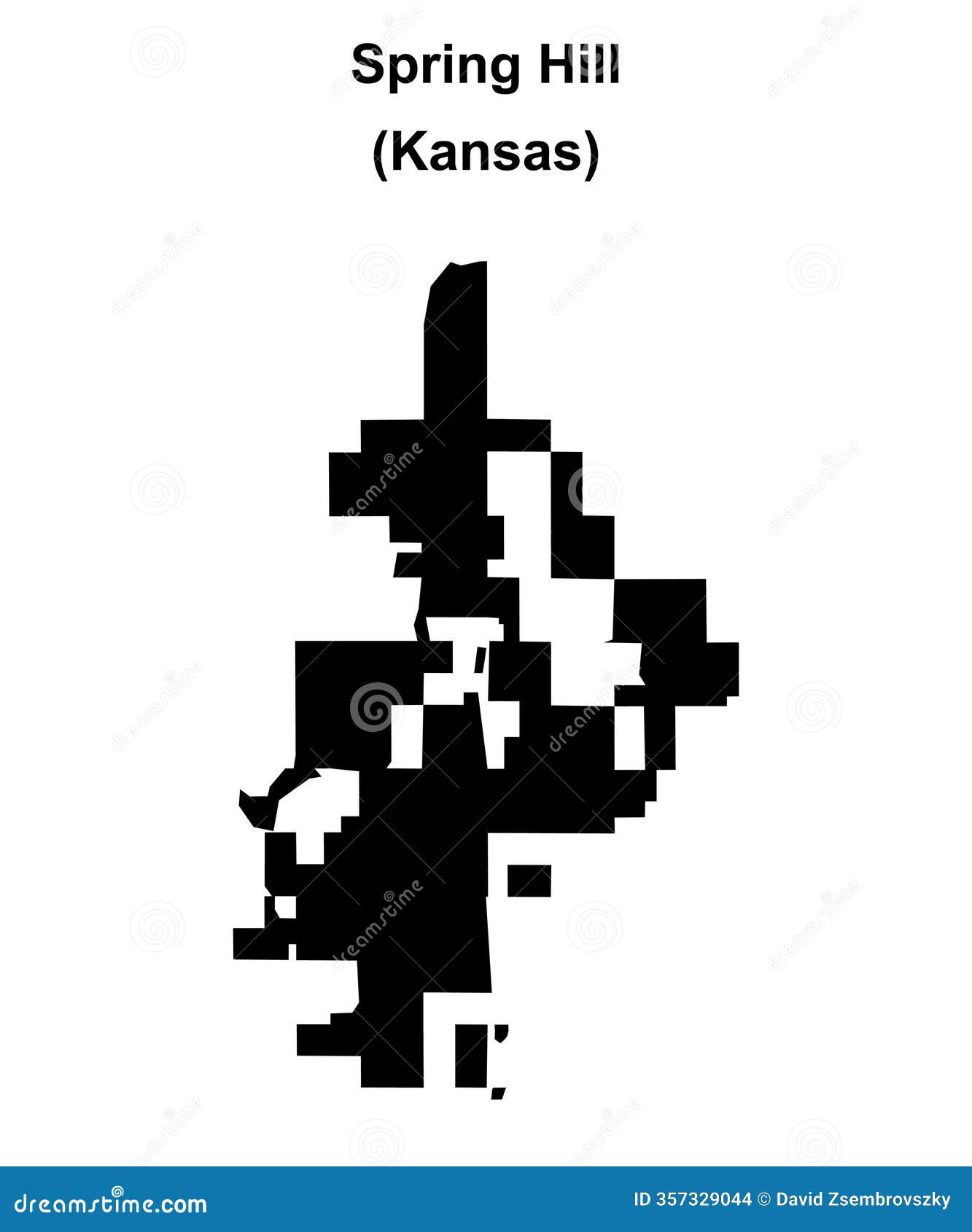 Spring Hill outline map stock illustration. Illustration of boundary ...