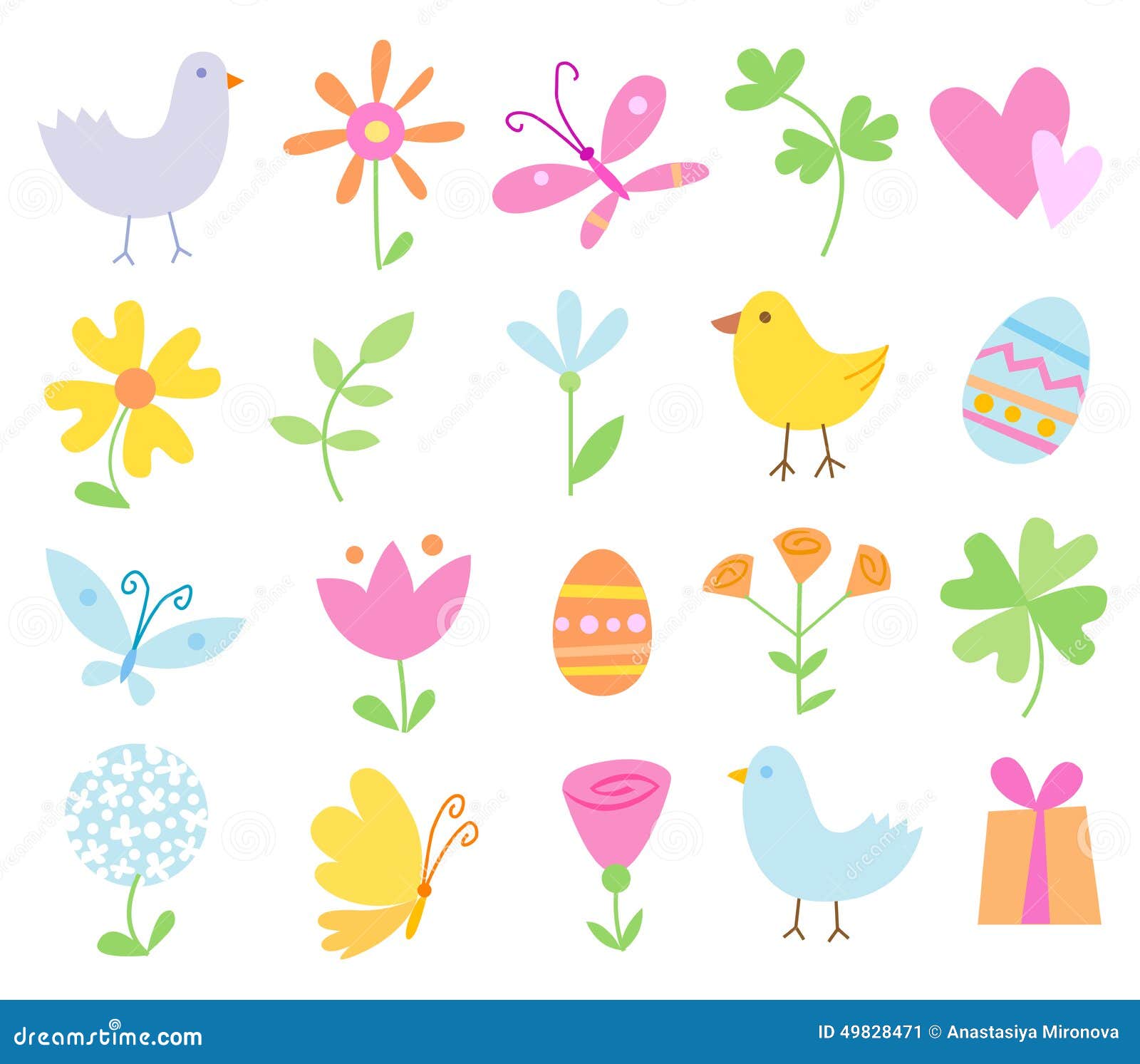 Spring Holiday Objects stock vector. Illustration of floral - 49828471