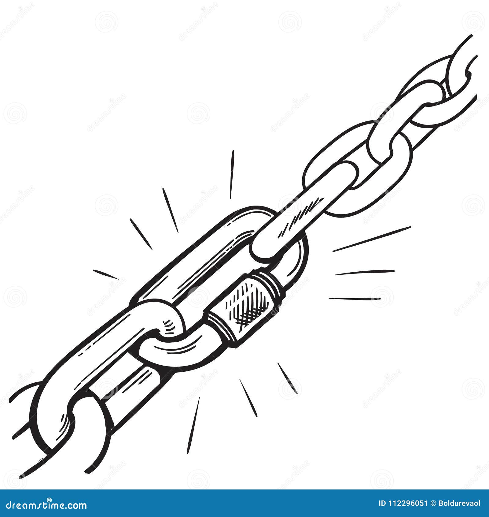 Spring Hook Connecting Links of Chain Stock Vector - Illustration of ...