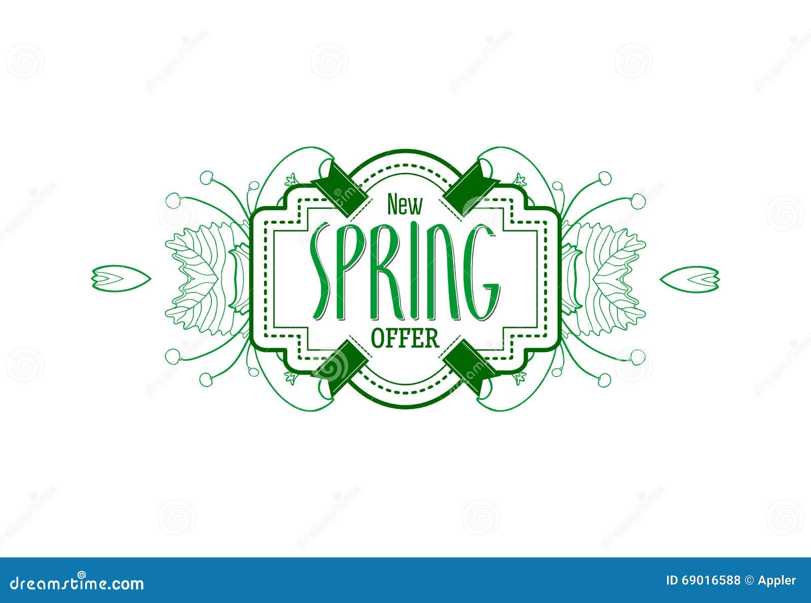 Spring Horizontal Tag Design Stock Vector - Illustration of design ...