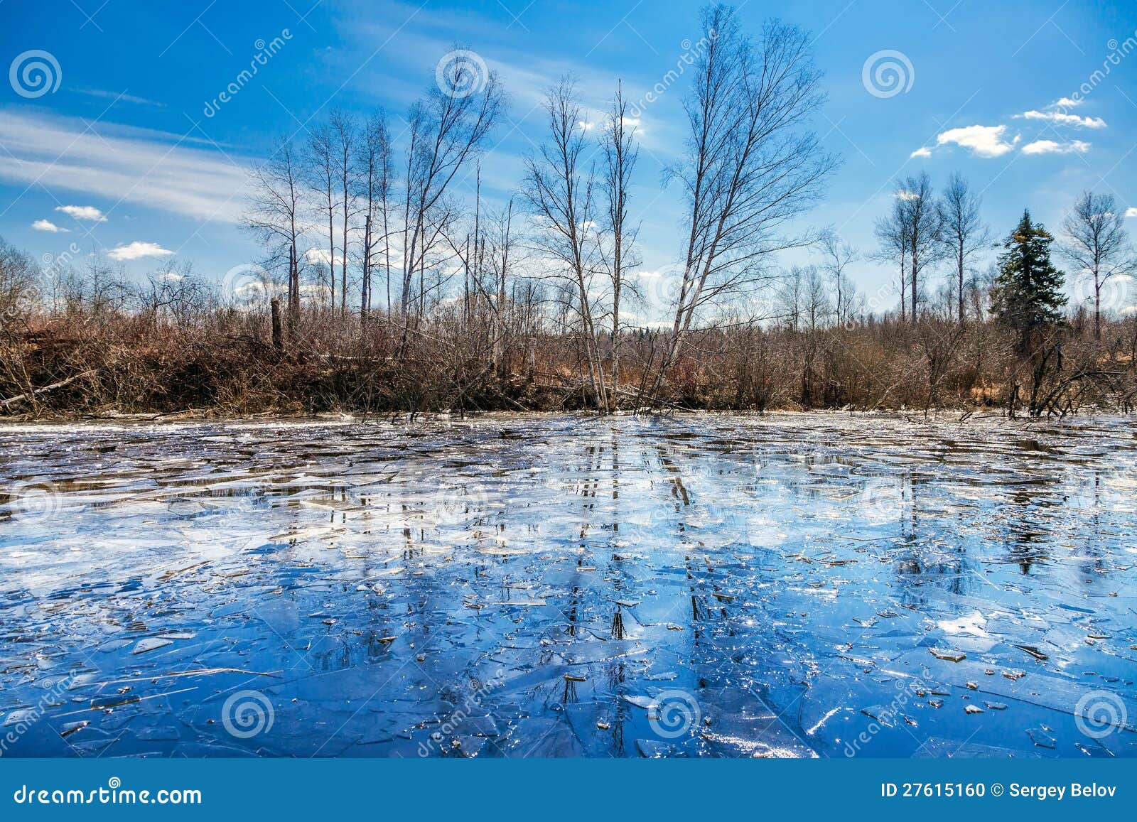 Spring ice stock photo. Image of clear, rural, siberia - 27615160