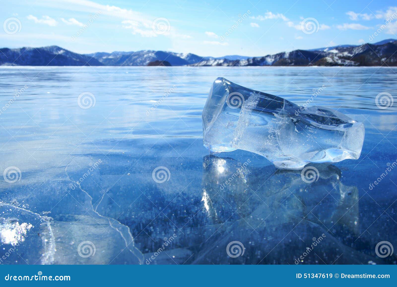 Spring ice stock image. Image of coast, baikal, reserve - 51347619