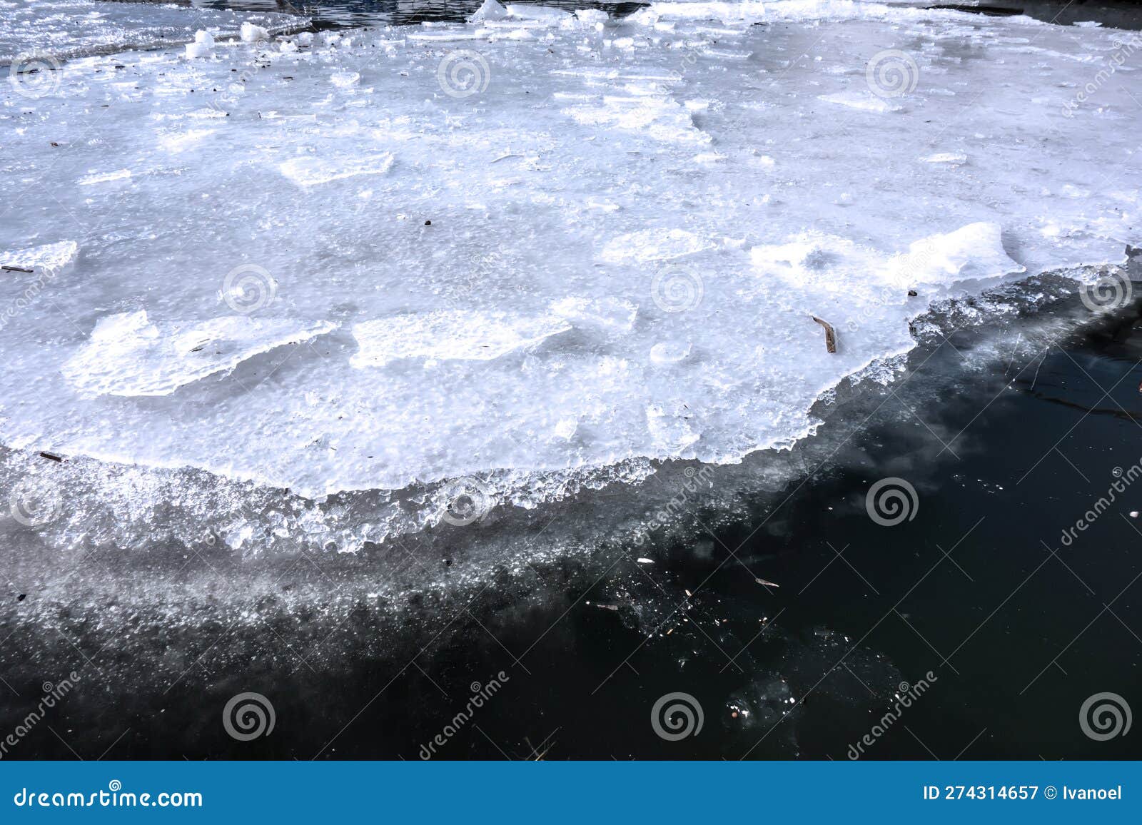 Spring. Ice drift stock image. Image of white, floes - 274314657