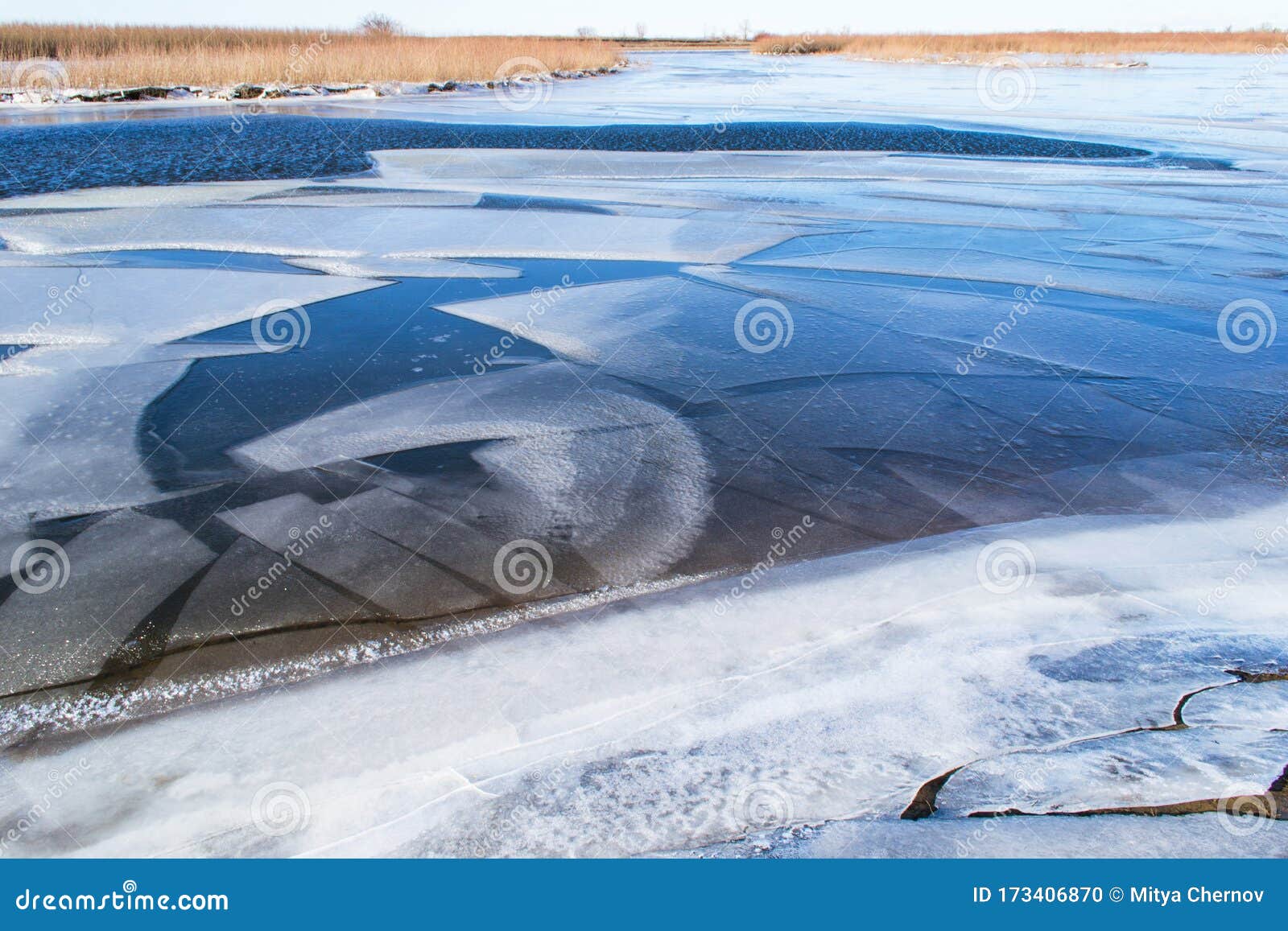 Spring Ice Drift on the River Stock Photo - Image of washout, season ...
