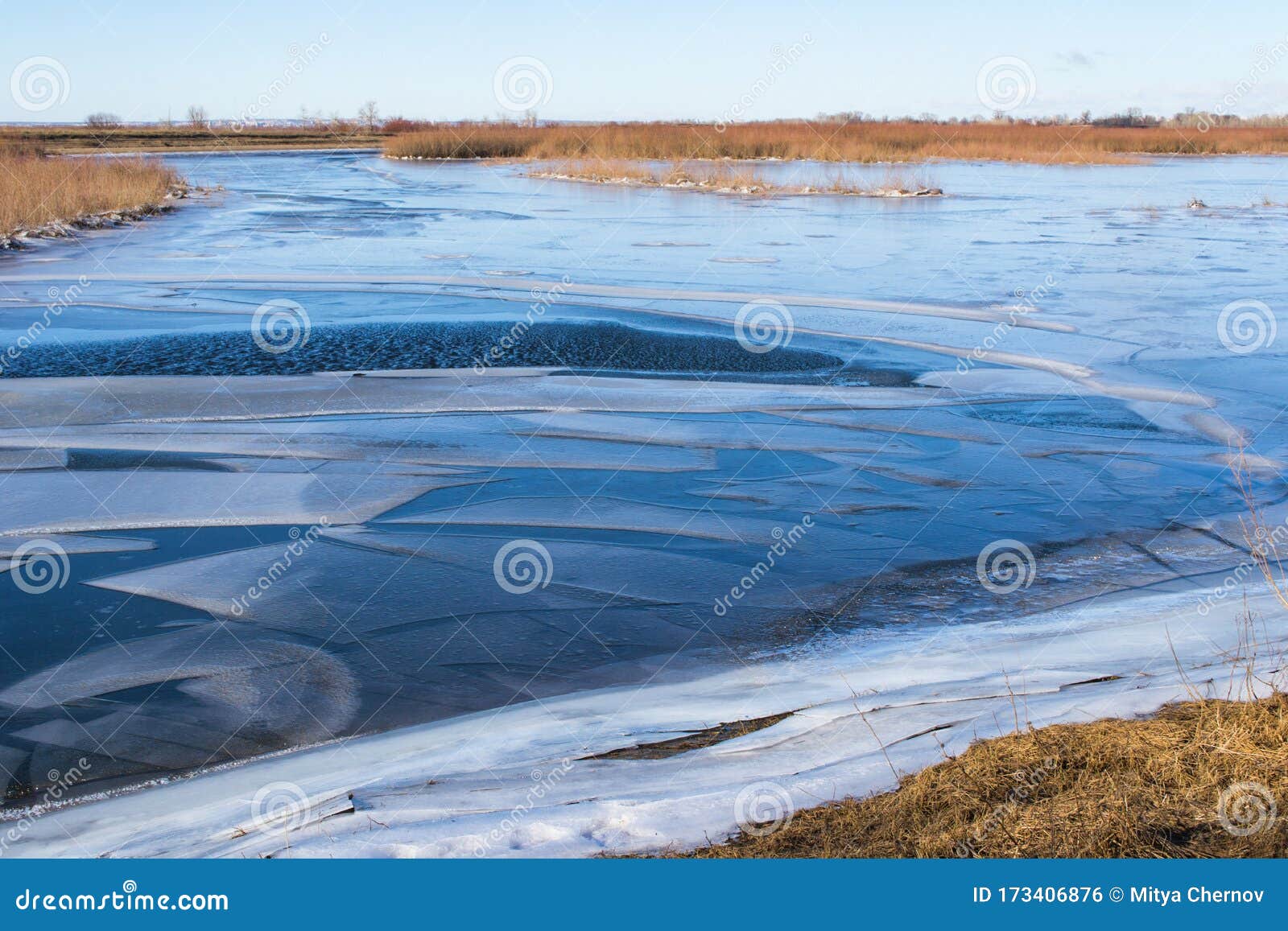Spring Ice Drift on the River Stock Photo - Image of spring, background ...