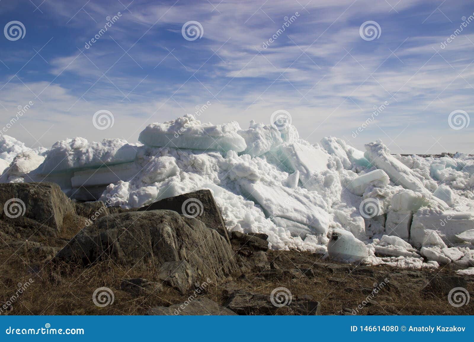 Spring ice drift stock photo. Image of frazil, icedrift - 146614080