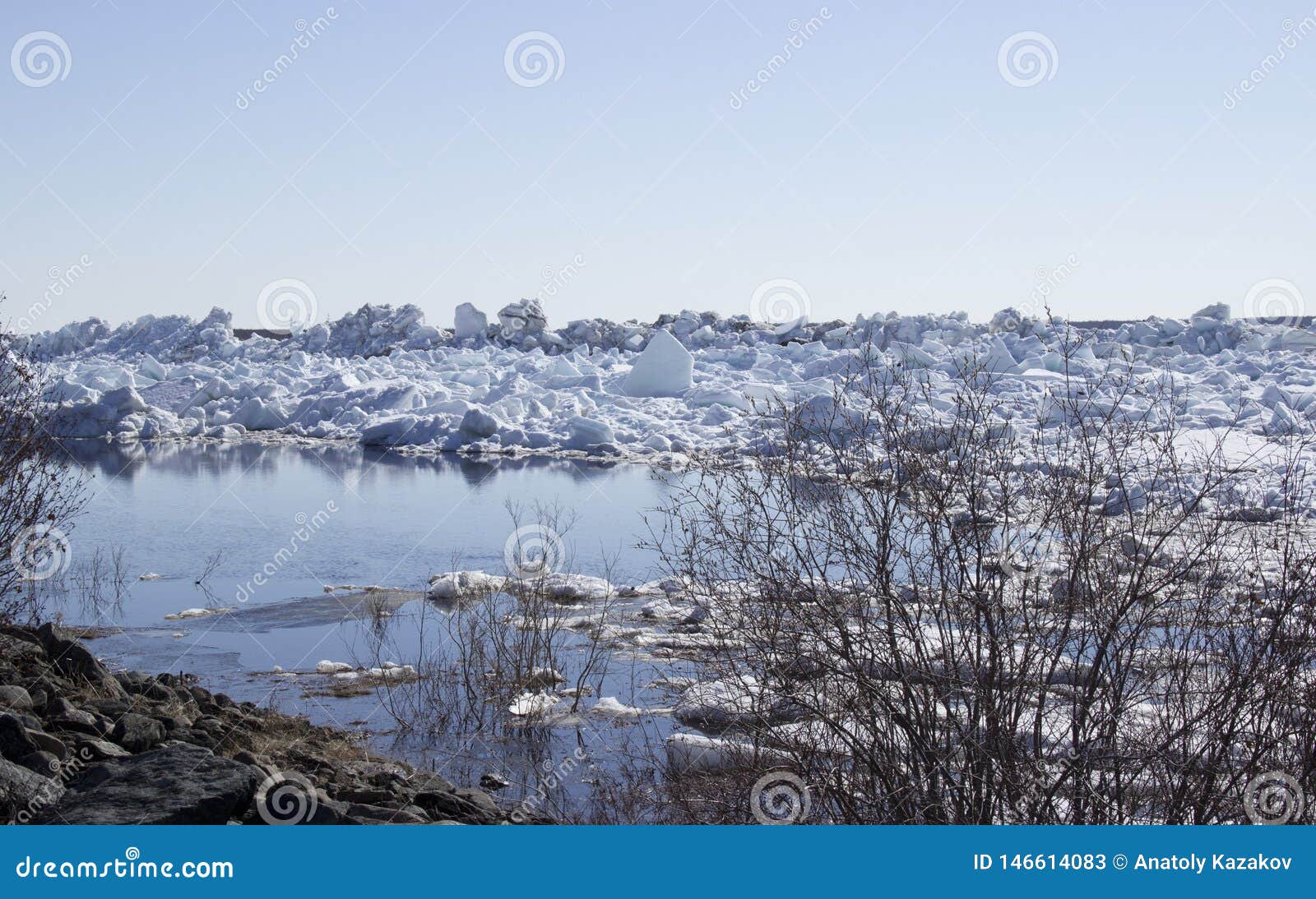 Spring ice drift stock image. Image of float, colorful - 146614083