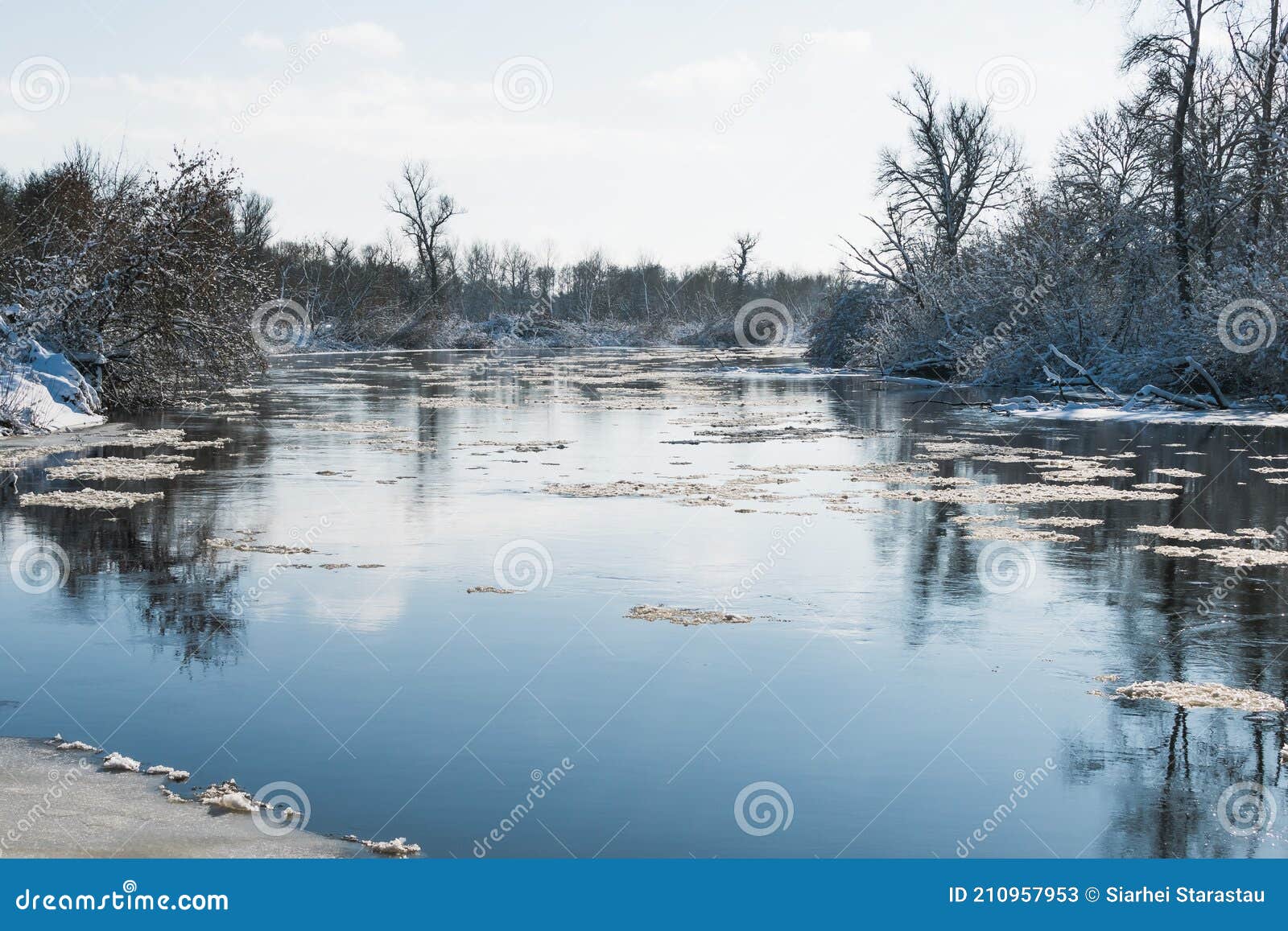 Spring Ice Melting on the River Stock Image - Image of grunge, melting ...
