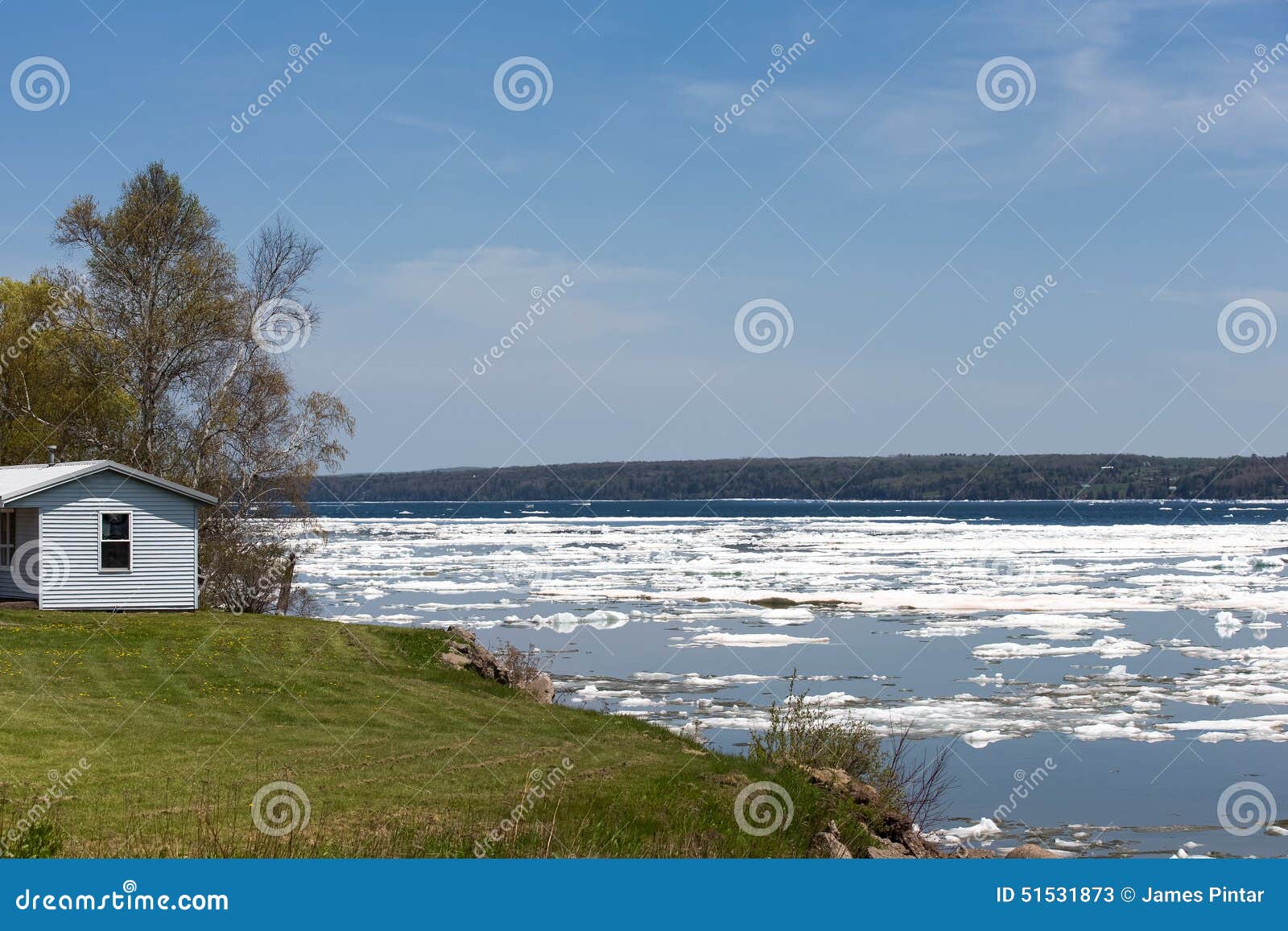 Spring Ice Thaw with Copy Space Stock Image - Image of floating ...