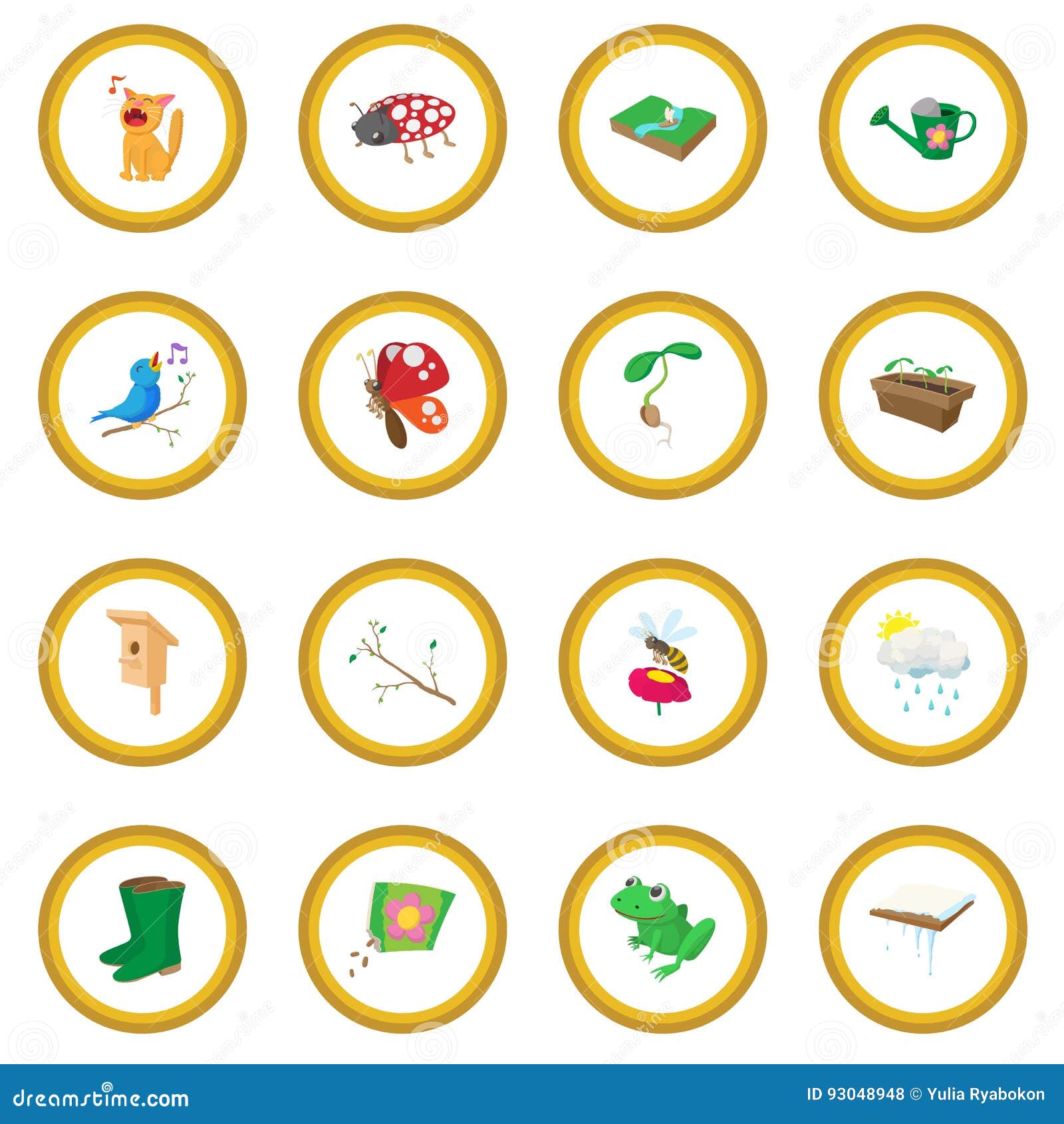 Spring icon circle stock vector. Illustration of cute - 93048948