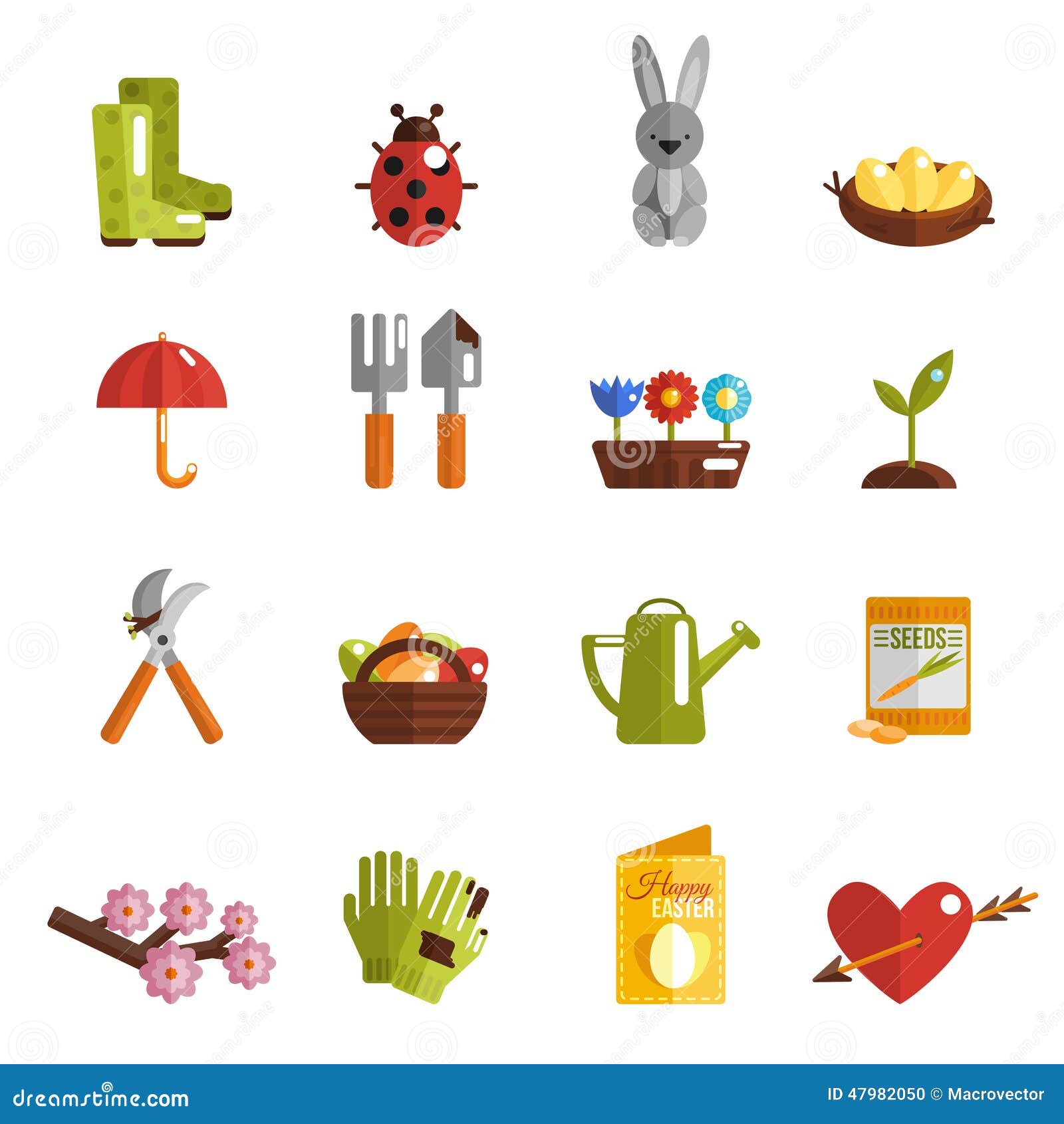 Spring Icon Flat stock vector. Illustration of blossoms - 47982050