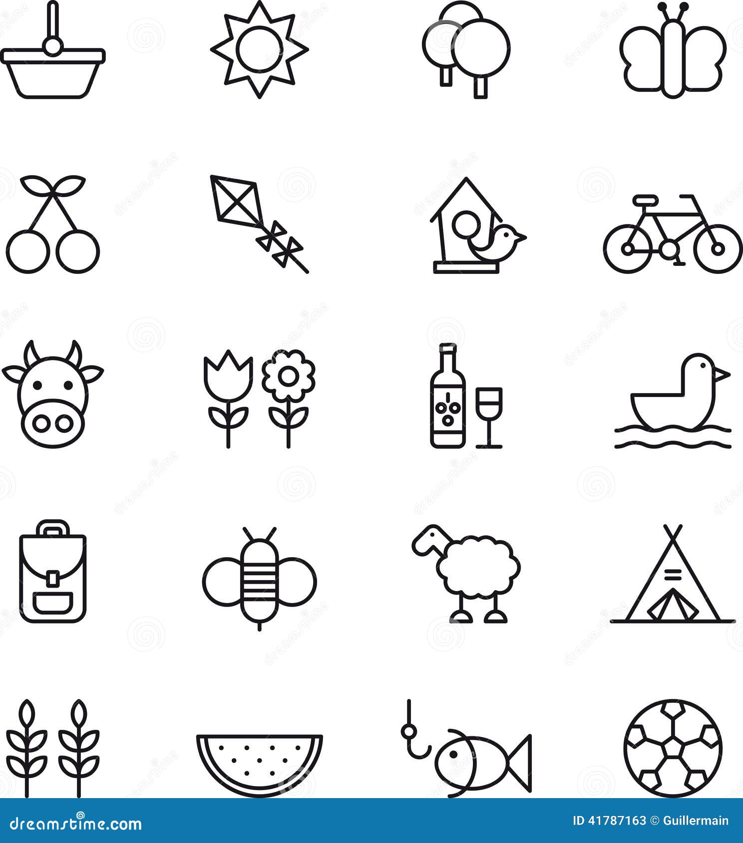 Spring icon outlines stock vector. Illustration of kite - 41787163