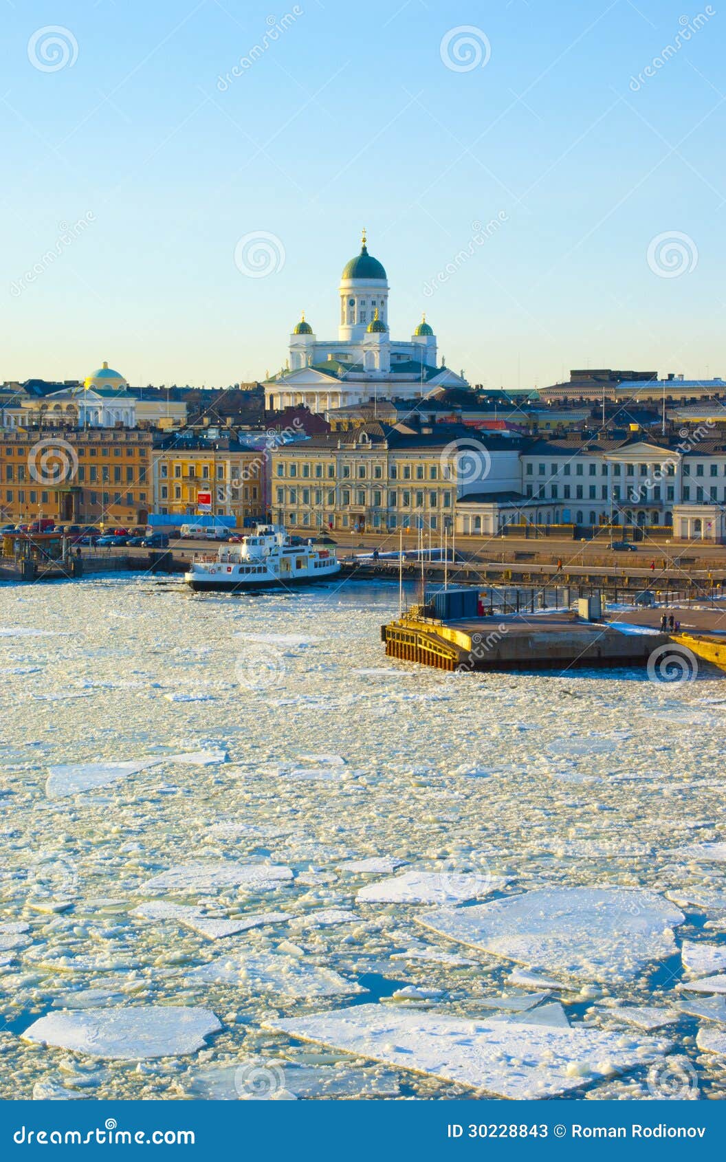 Spring Icy Sunset Landscape of Helsinki Stock Image - Image of dusk ...
