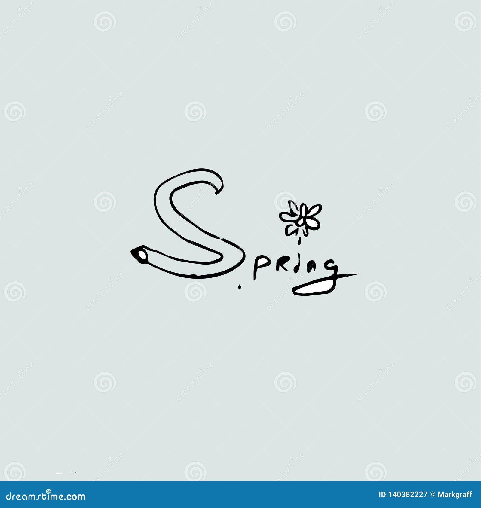 Spring Idea, Text and Drawing of Flower Stock Vector - Illustration of ...