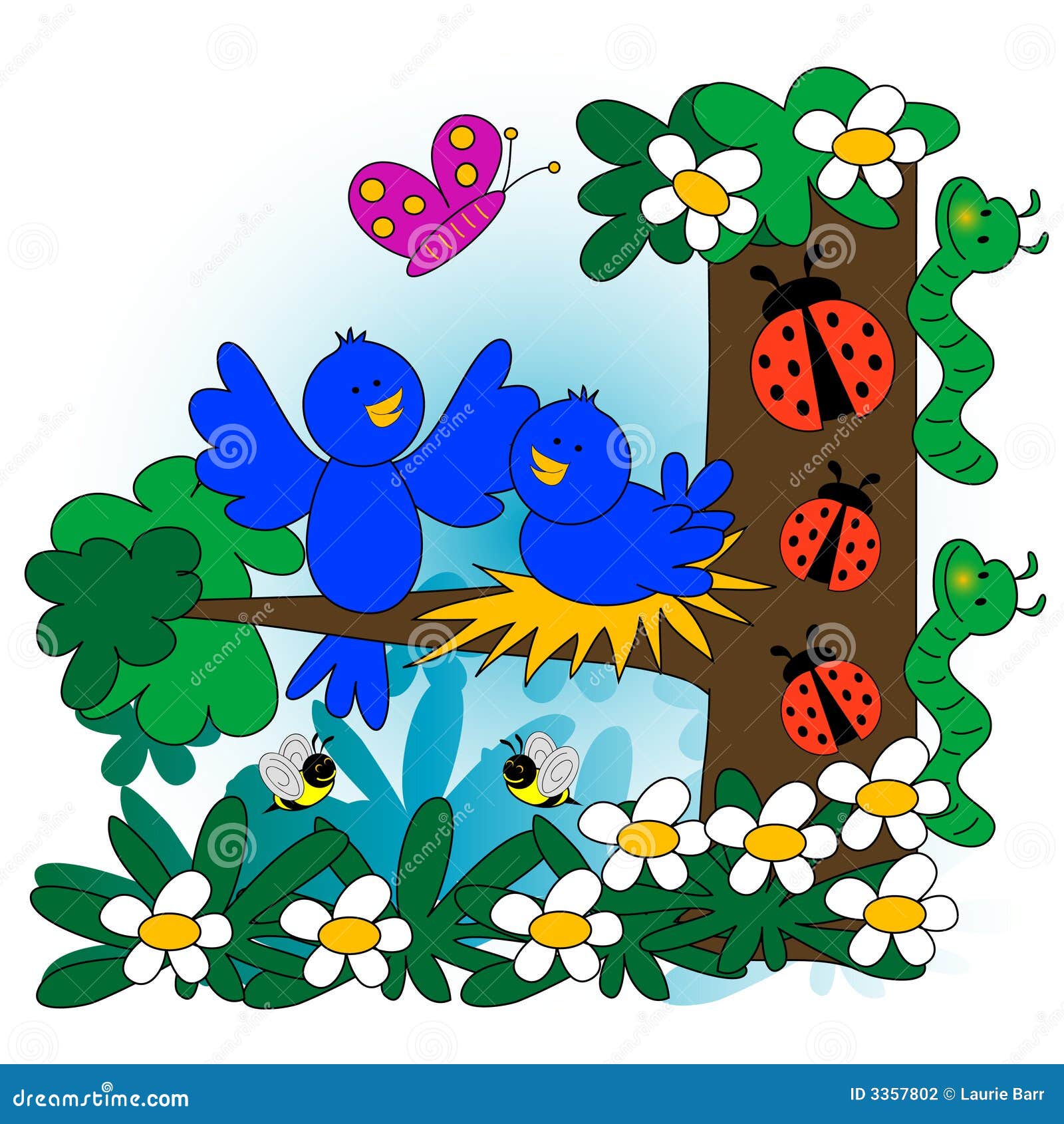 Spring illustration stock illustration. Illustration of flying - 3357802