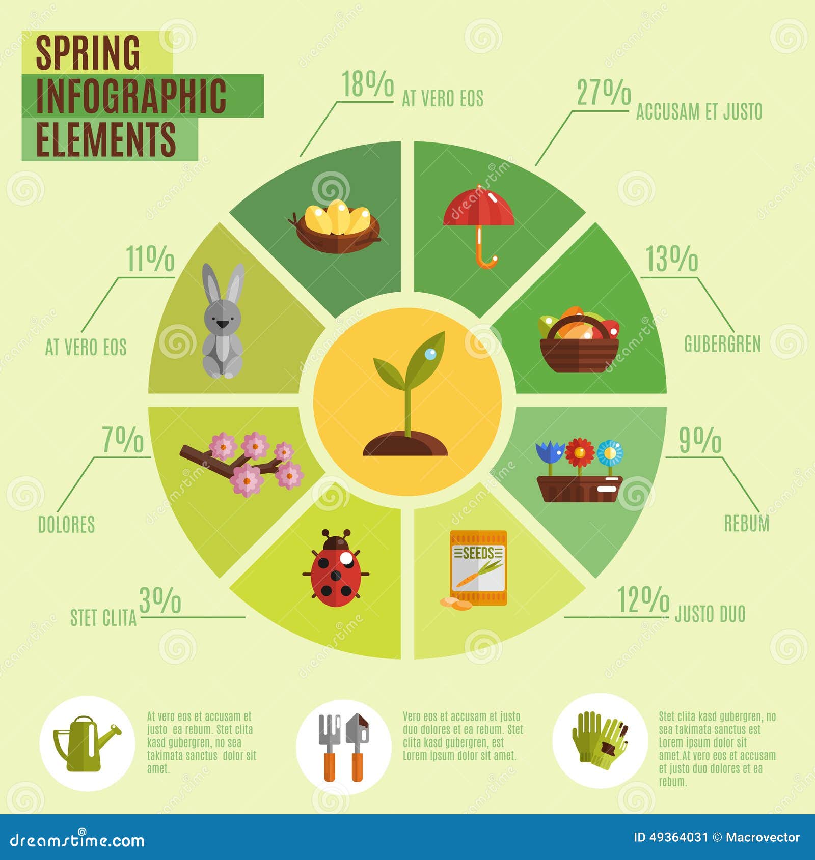 Spring Infographics Set stock vector. Illustration of arrows - 49364031