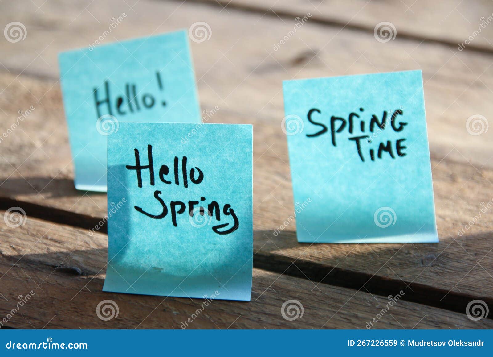 Spring! the Inscription on the Blue Tag Stock Image - Image of sheet ...