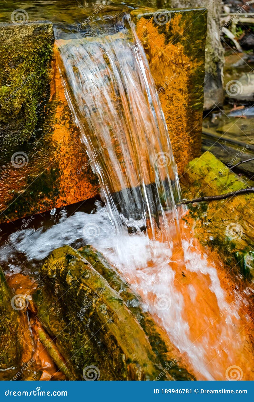 Source of iron water stock image. Image of cascade, flows - 189946781